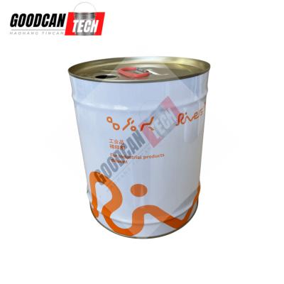 China Custom Printed Round Metal Tin Cans 20liter For Wood Coating Furniture Coating for sale