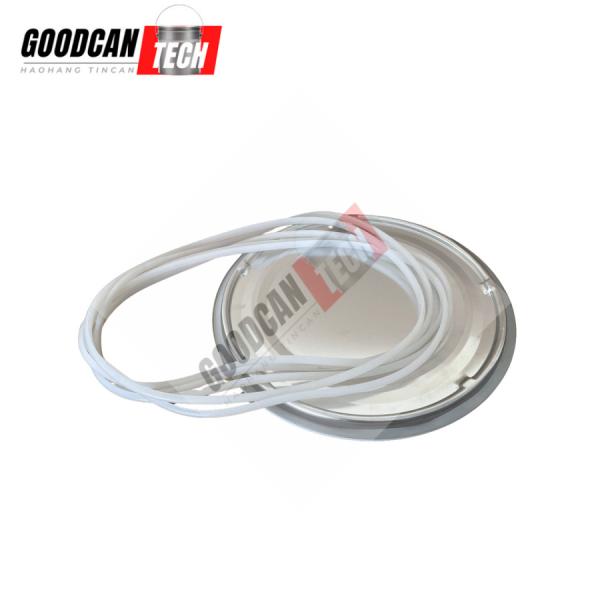 Quality White Coated Metal Pail Lid 10L 0.28mm Thickness With Foam Strip Gaskets for sale