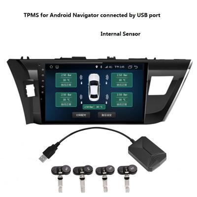 China car usb tpms for android with internal sensor wireless tire pressure monitoring system tpms for car dvd for sale