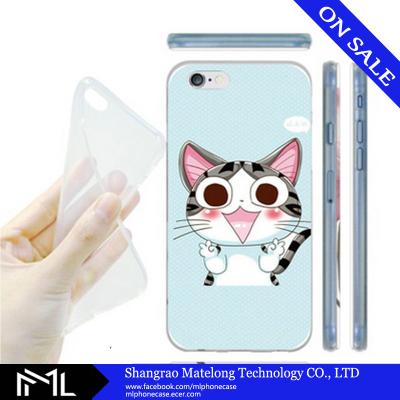 China 2016 hot sale promotion goods clear soft cute cat printing TPU case for iphone 7,7plus for sale