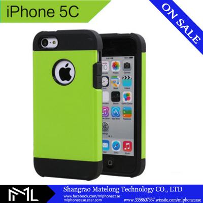 China slim body colorful armor  phone cover protect soft cover TPU+hard cover PC phone case for iphone 5C for sale