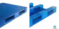 China Single Face Euro Solid Plastic Pallets , Flat Racking Plastic Pallets 1200*1000*150 for sale