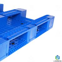 China Heavy Duty Blue Plastic Pallets Stackable 4 Way Plastic Pallet 1200 X 1000 for sale