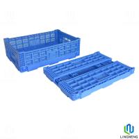 China 38L Food Grade Plastic Vegetable Stackable Collapsible Crates Customized for sale