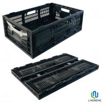 Quality 40L Reusable Folding Crate Box Collapsible Fruit And Vegetable Plastic Crates for sale