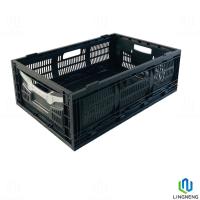 China 45L Collapsible Plastic Storage Boxes , Rectangle Foldable Storage Crate for sale