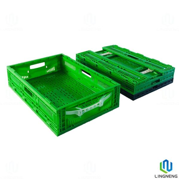 Quality 45L Collapsible Plastic Storage Boxes , Rectangle Foldable Storage Crate for sale