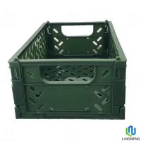 China Large Capacity Collapsible Plastic Crates Plastic Foldable Crate Box For Daily for sale
