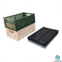 China Large Capacity Collapsible Plastic Crates Plastic Foldable Crate Box For Daily for sale