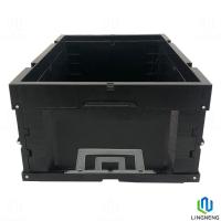 China 46L Blue Folding Crate Box Plastic Storage Stackable Bins Without Lid for sale