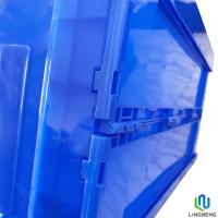 China Durable 54L Blue Plastic Foldable Container Collapsible Storage Box Without Lid for sale