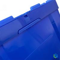 China Durable 54L Blue Plastic Foldable Container Collapsible Storage Box Without Lid for sale