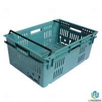 China 48L Plastic Fruit Vegetable Crates , Large Plastic Crates For Storage for sale
