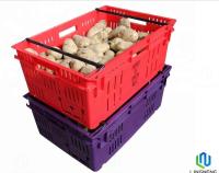 China 48L Plastic Fruit Vegetable Crates , Large Plastic Crates For Storage for sale