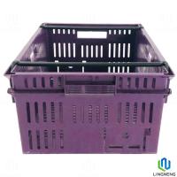 China 48L Plastic Fruit Vegetable Crates , Large Plastic Crates For Storage for sale