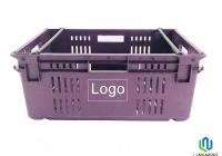 China 48L Plastic Fruit Vegetable Crates , Large Plastic Crates For Storage for sale