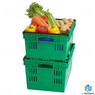 China 48L Nestable Plastic Crates ,  Stackable Plastic Harvest Crates for sale