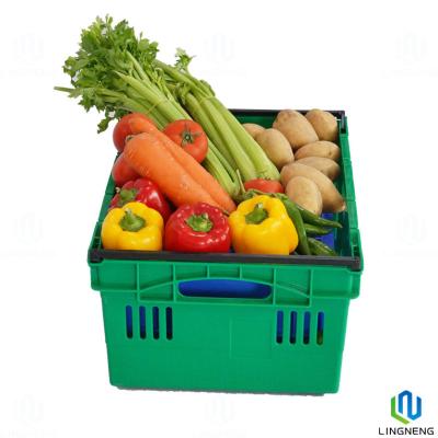 China 48L Nestable Plastic Crates ,  Stackable Plastic Harvest Crates for sale