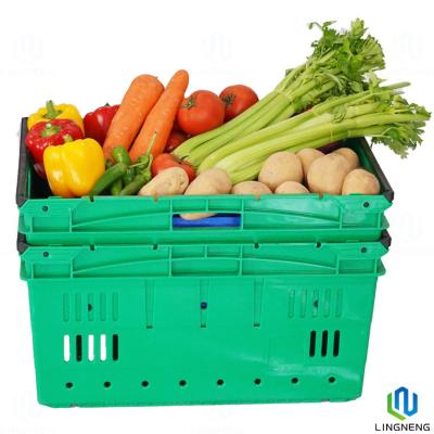 China 48L Nestable Plastic Crates ,  Stackable Plastic Harvest Crates for sale