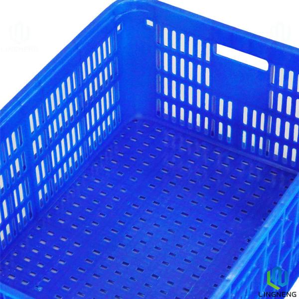 Quality Blue Plastic Fruit And Vegetable Crates Rectangular Lightweight for sale