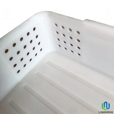 China Customized Plastic Bread Tray Mesh Fruit Vegetable Basket Food Grade Plastic Crates Stackable Food Box for sale