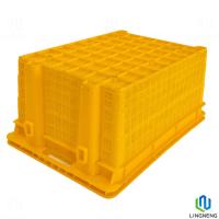China 25KGS Stackable Plastic Fruit And Vegetable Crates With Label Card for sale