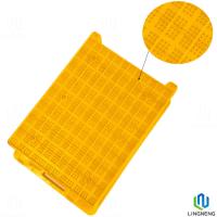China 25KGS Stackable Plastic Fruit And Vegetable Crates With Label Card for sale