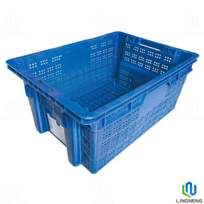 China Voedingsmiddelenklasse Plastic Fruit and Vegetable Crates Stackable Nestable for sale