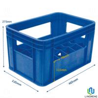 China Customized Stackable Milk Bottle Crates Plastic Beer Bottle Crate With Handle for sale