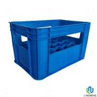 China Customized Stackable Milk Bottle Crates Plastic Beer Bottle Crate With Handle for sale