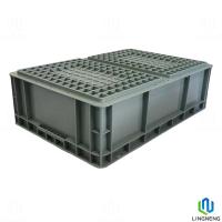 China 600*400*175mm Reusable Plastic Moving Boxes Transportation Stackable Plastic Storage Bins for sale