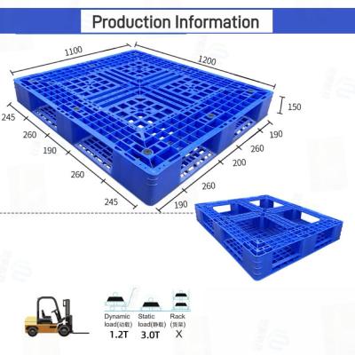Cina Euro Heavy Duty Pallets di plastica con resistenza chimica Design impilabile 3T capacità di carico statico in vendita