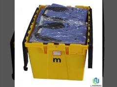Duurzame plastic logistieke doos 600*400*320mm Plastic opslagdoos met hinged deksel