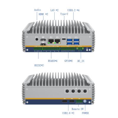 중국 산업용 팬리스 미니 PC TPM 2.0 윈도우 11 12th 알더 레이크-U 코어 프로세서 6*COM GPIO 판매용