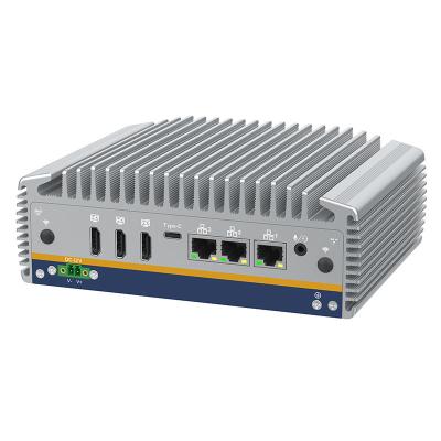 China Industrial Mini PC Windows 11 Fanless Industrial Control Mini Computer 3 HDMI New Small Industrial Embedded Computer for sale