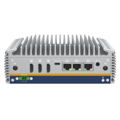China Industrial Mini PC Windows 11 Fanless Industrial Control Mini Computer 3 HDMI New Small Industrial Embedded Computer for sale