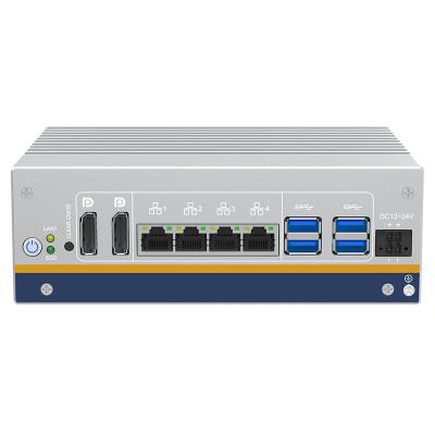 China Fanless Mini PC 2* DP Display Port 4* Gigabit Ethernet Intel i210-AT Intel I219-LM DIN-Rail Mounting Embedded BOX PCs for sale
