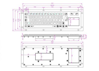 China 40counts/Mm Sus304 Industrial Metal Keyboard IP65 Brushed Stainless Steel Keyboard for sale