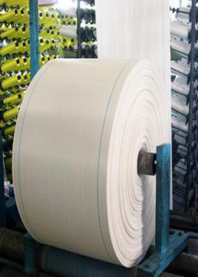 China White Color Waterproof Tubular Woven Fabric , Woven Polypropylene Fabric Rolls for sale