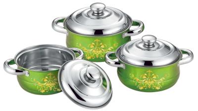 Cina Le pentole della cucina del commestibile ss mettono 6pcs vaso variopinto della salsa di 20cm - di 16cm in vendita