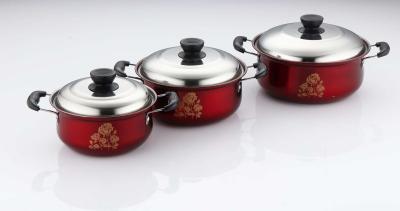 Cina Non le pentole di acciaio inossidabile del bastone mettono il vaso 6pcs & Rose Flowers rossi 16cm - 18cm - 20cm in vendita