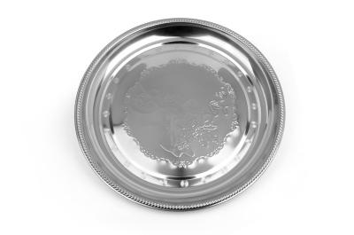 China Round Stainless Steel Drinks Tray , Food Grade Stainless Steel Oval Tray for sale