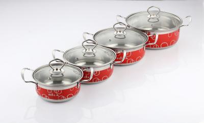Cina pentole di cottura della cucina del vaso di acciaio inossidabile di 20cm 22cm messe con il coperchio di vetro in vendita