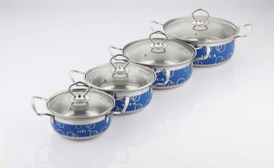 Cina pentole di cottura della cucina del vaso di acciaio inossidabile di 20cm 22cm messe con il coperchio di vetro in vendita