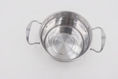 China 4pcs Cookware plaatsen 17cm Roestvrij staal Hoge Pot Te koop