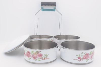 China Double Layer Tiffin Lunch Box Carrier Stainless Steel Food Carrier for sale