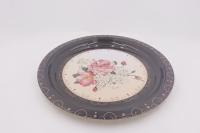 China 45cm Stainless Steel Round Dinner Plate Flower Series Vegetable Fruit Dish for sale