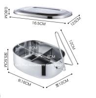 Cina 730ml la scatola portatile di viaggio che di bento dell'alimento per i bambini classifica i due compartimenti d'acciaio fanno un spuntino la scatola per il picnic in vendita