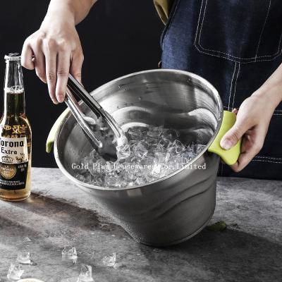 China Hotel 623g Custom Stainless Steel Pail Bar Cooler With Stand Lid for sale