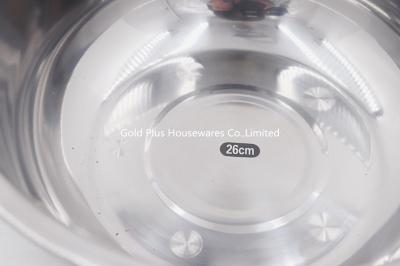 China grupos de aço inoxidável finos do Cookware da bacia 195g de 26cm à venda